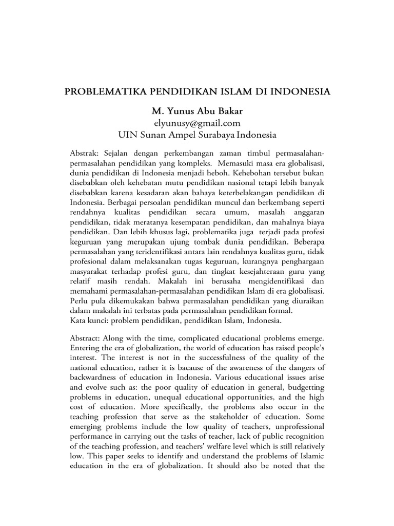Problematika Pendidikan Islam Di Indones | PDF