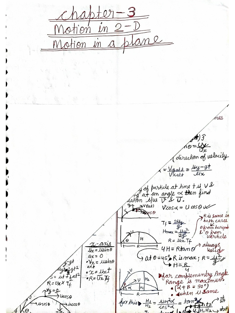 Motion in A Plane Class 11 | PDF