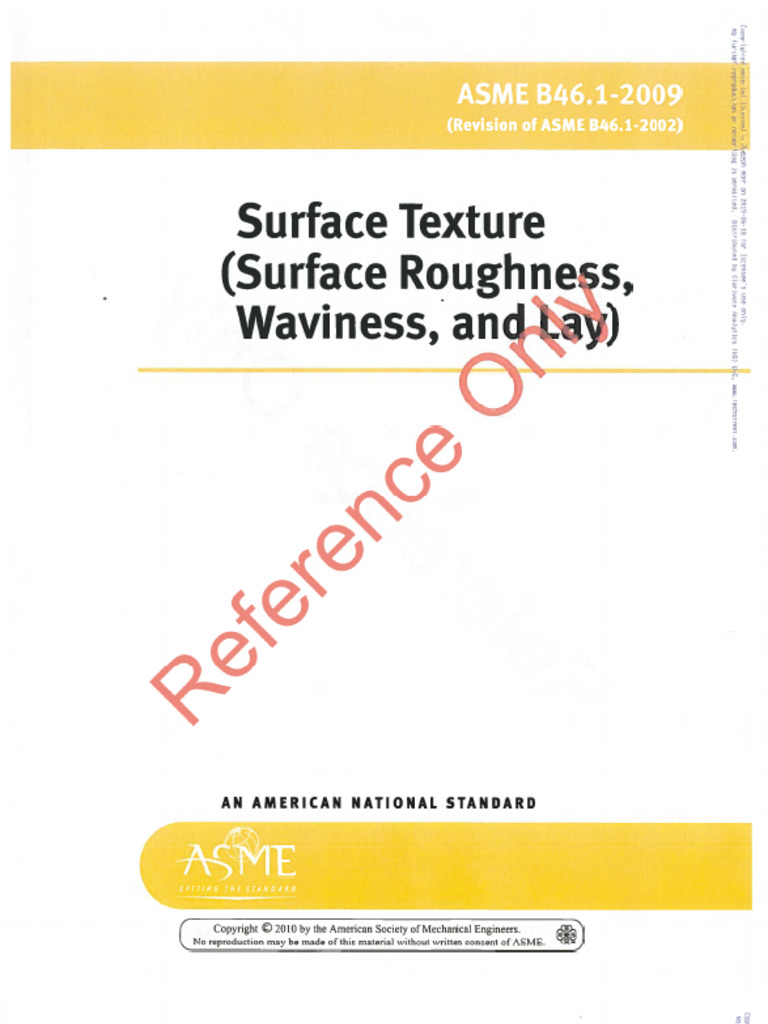 ASME B46.1-2009 Surface Texture | PDF
