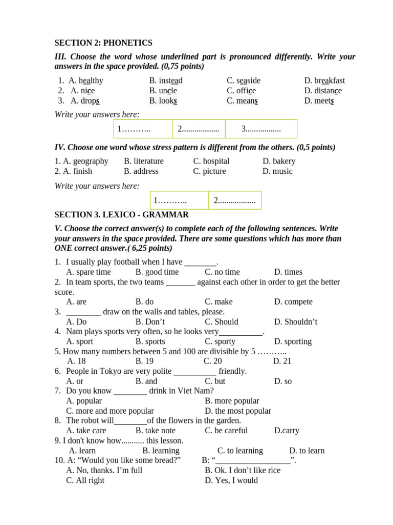 Phonetics and Grammar Exercises | PDF