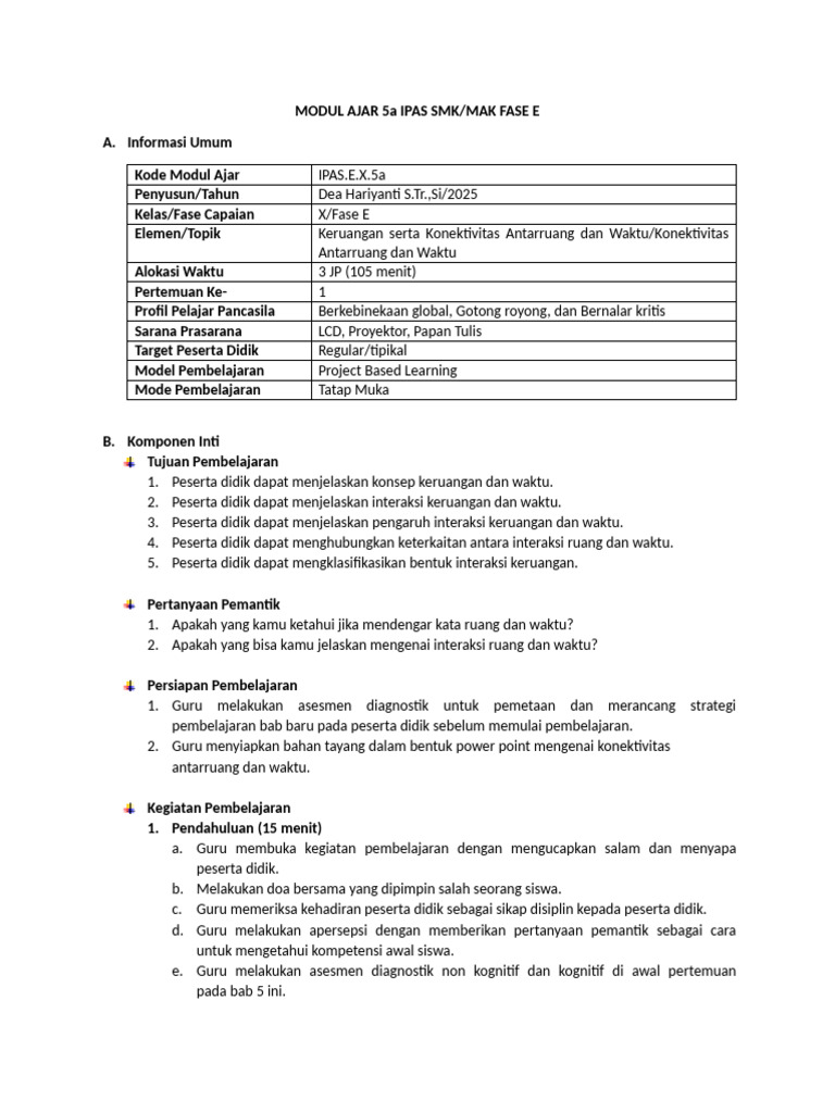 Modul Ajar Proyek Ipas | PDF