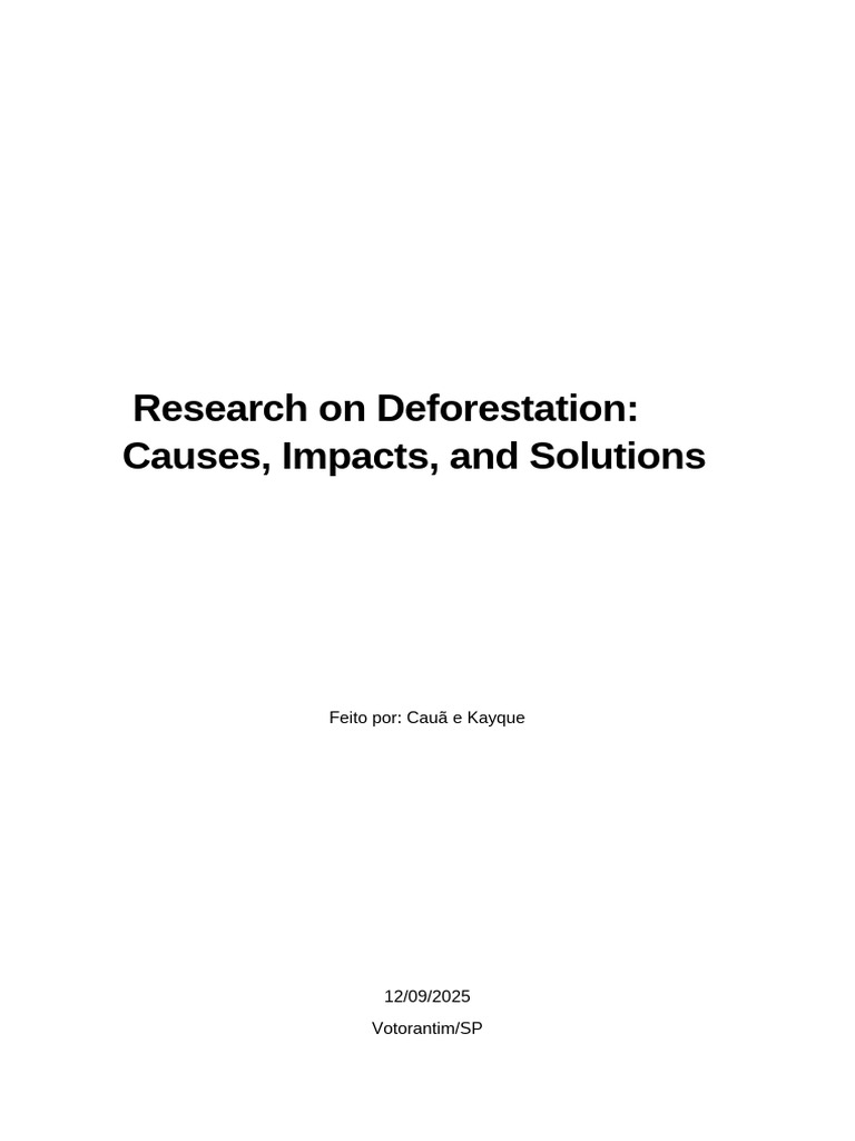 Research On Deforestation | PDF | Deforestation | Forests