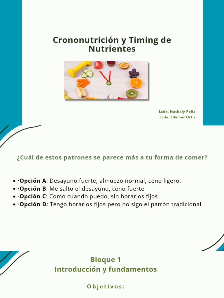 Crononutrición: Sincroniza tu Alimentación | PDF | Ritmo circadiano ...