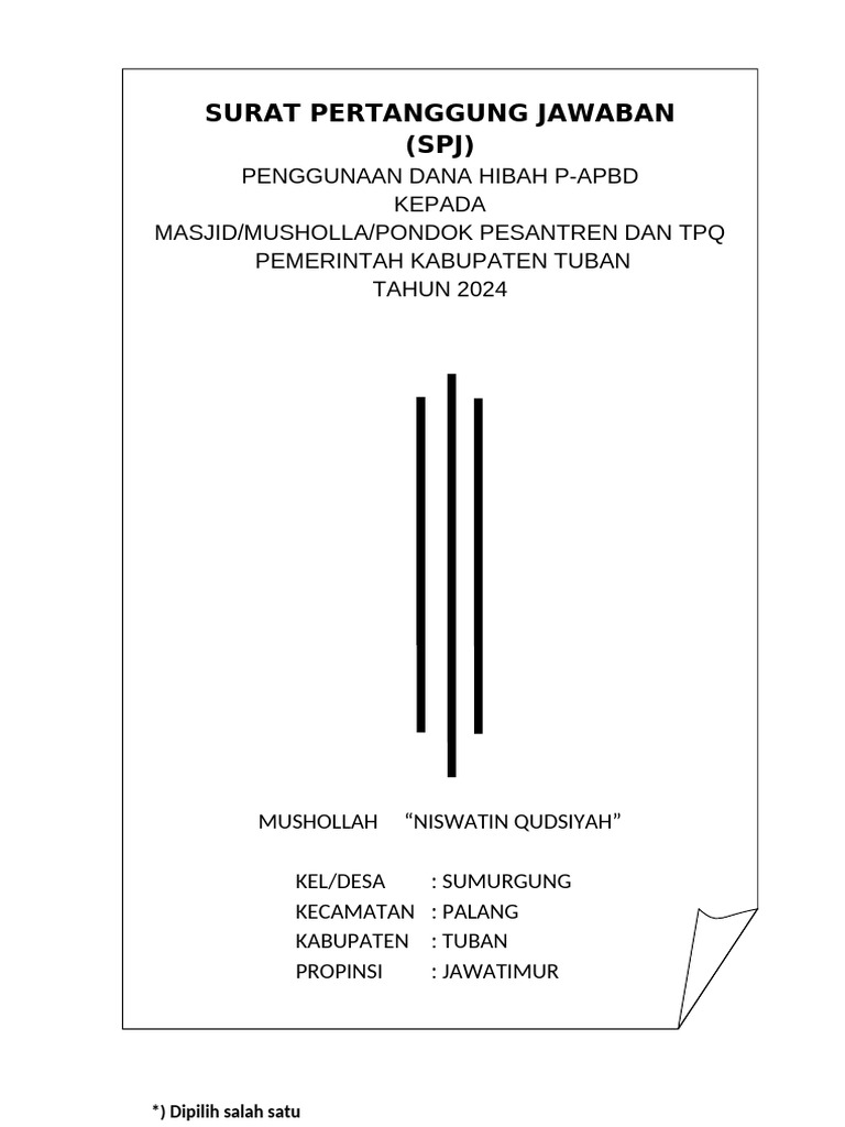 Contoh SPJ Hibah Palang | PDF