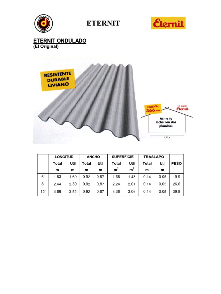 ETERNIT | PDF | Expansión térmica | Cemento