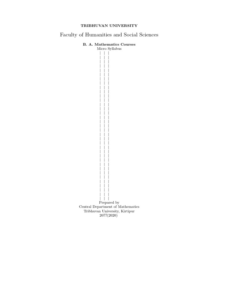 B.A. Mathematics Micro Syllabus | PDF | Integral | Derivative