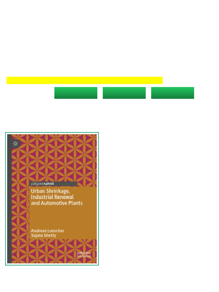 (Ebook) Urban Shrinkage, Industrial Renewal and Automotive Plants by ...
