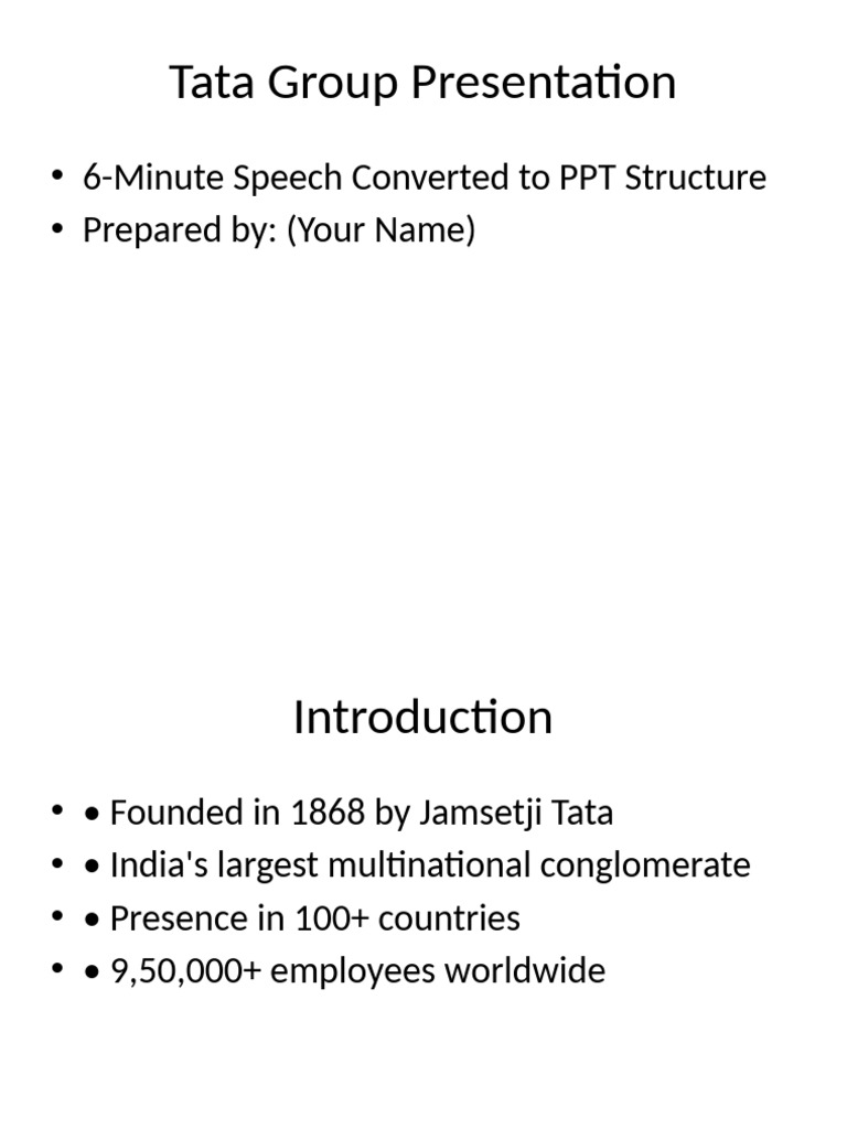 Tata Group Presentation | PDF