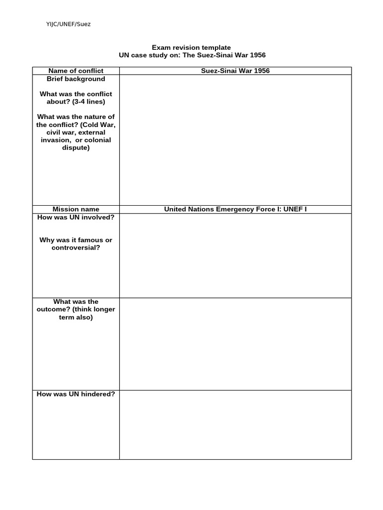 Exam Revision Template Suez | PDF