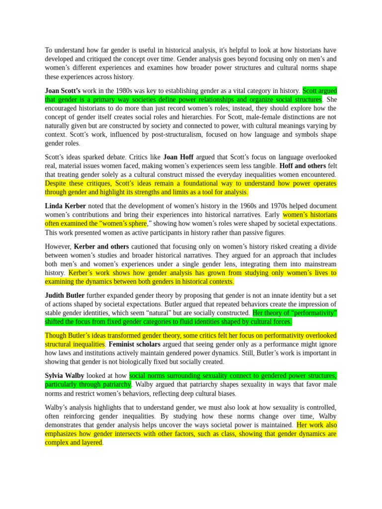 Gender Analysis | PDF | Gender | Gender Studies