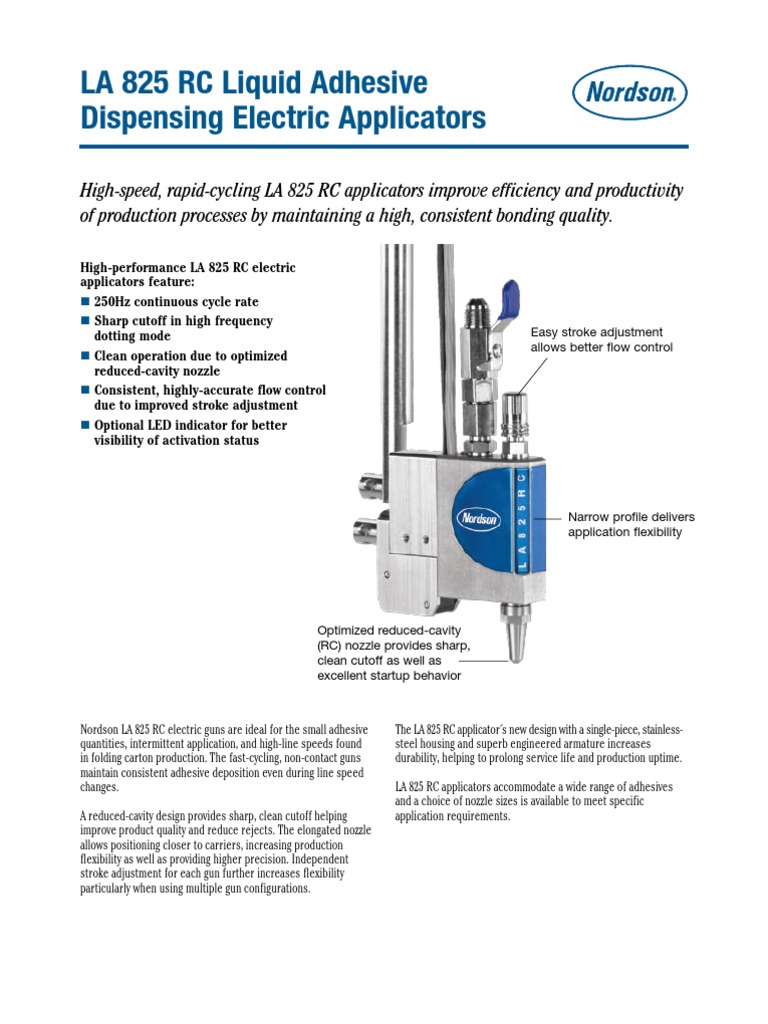 LA 825 RC Liquid Adhesive Dispensing Electric Applicators | PDF ...