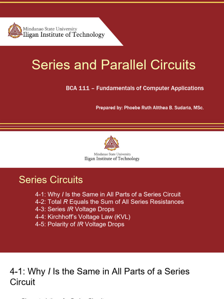 BCA 111 - MODULE 2 - Series and Parallel | PDF | Series And Parallel ...