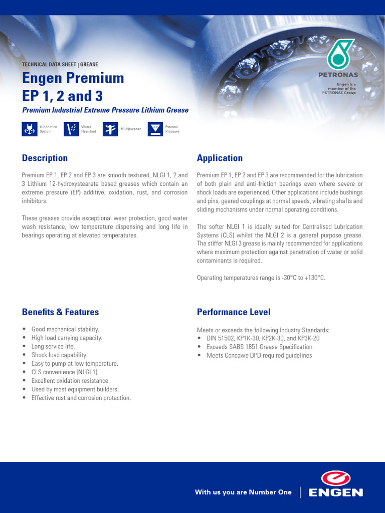 Engen Premium EP Lithium Grease Data | PDF | Mechanical Engineering