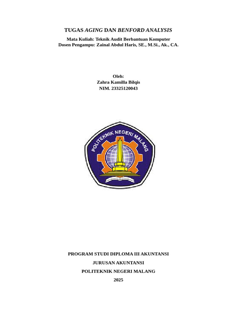 Analisis Aging dan Benford dalam Audit | PDF