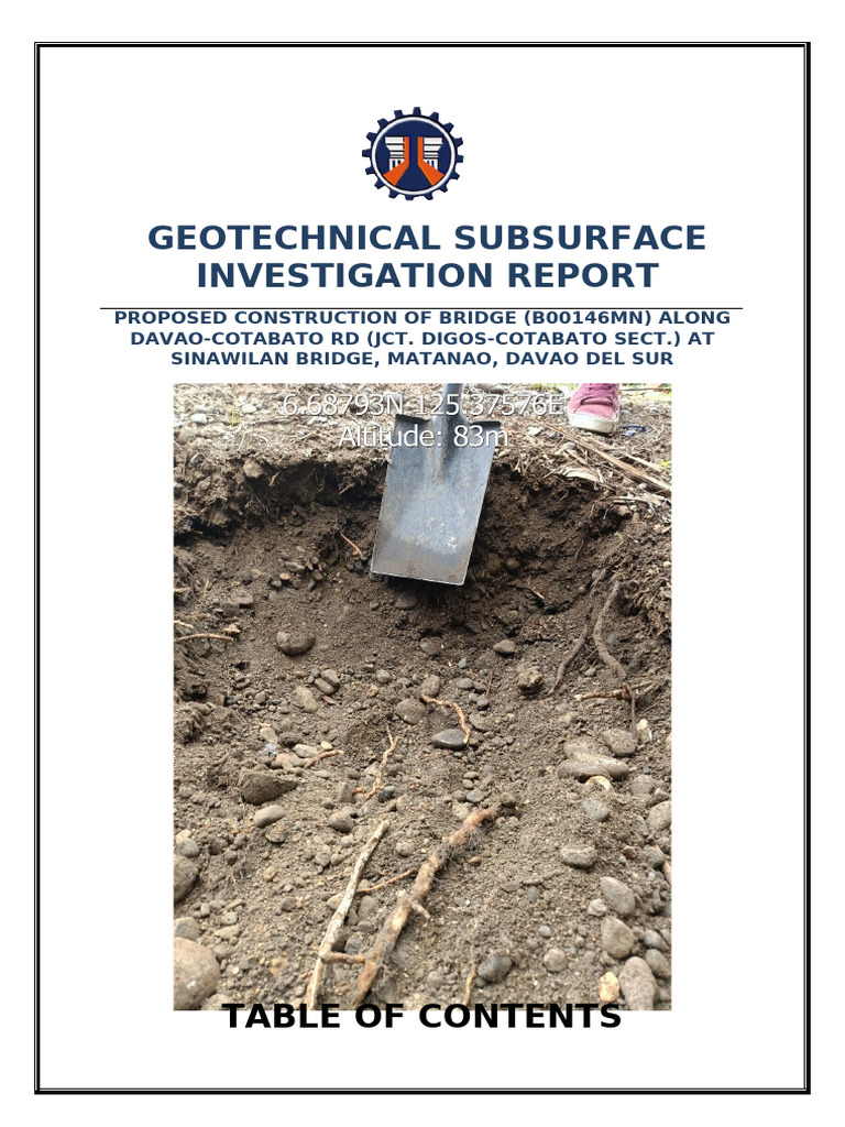 Geotechnical Investigation Report for Bridge | PDF | Gravel | Natural ...