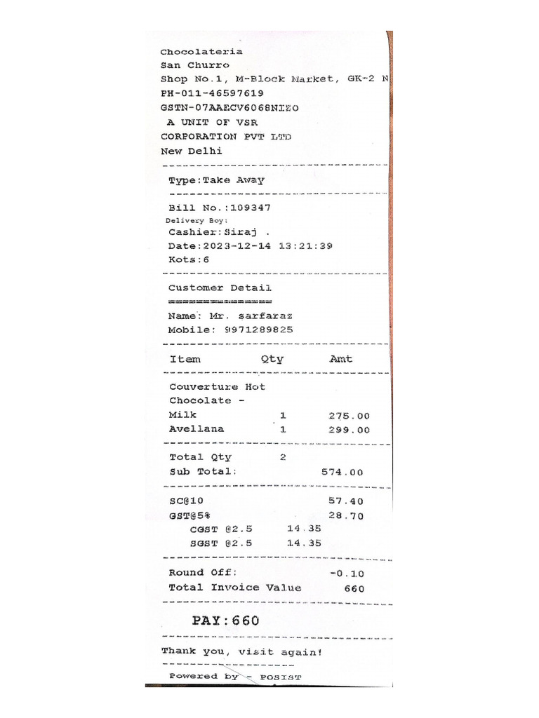 San Churro Bill | PDF