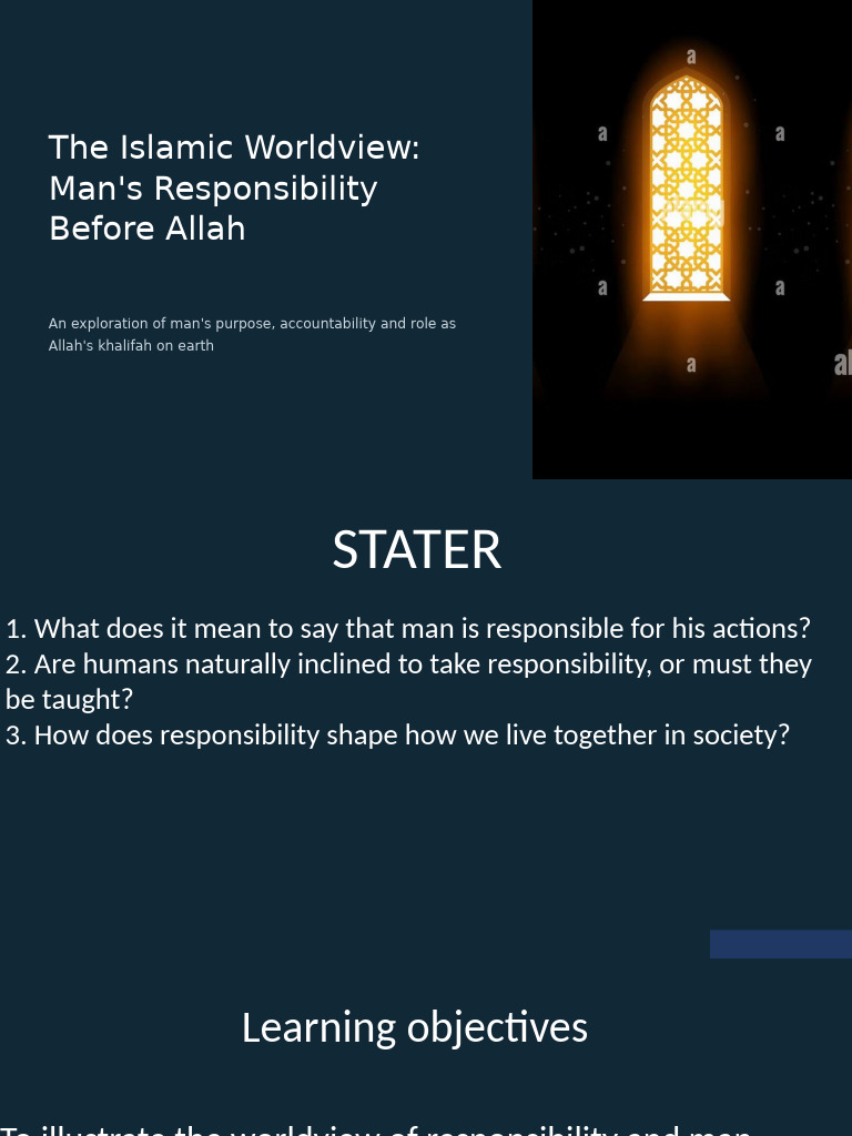 The Islamic Worldview Mans Responsibility Before Allah | PDF | God In ...