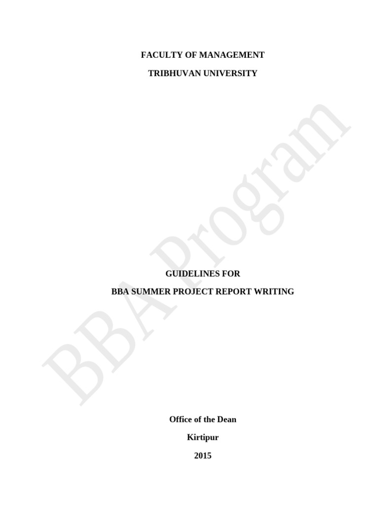 Summer Project Report Format For 2021 Batch New Modified Edited 2082 ...