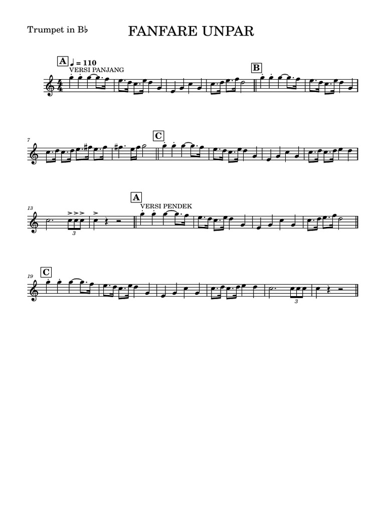 Fanfare Unpar-Trumpet in BB | PDF