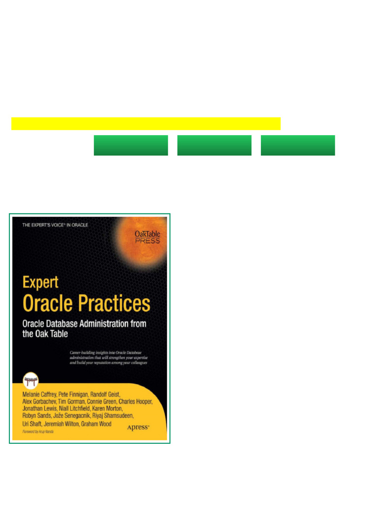 Expert Oracle Practices Oracle Database Administration from the Oak ...