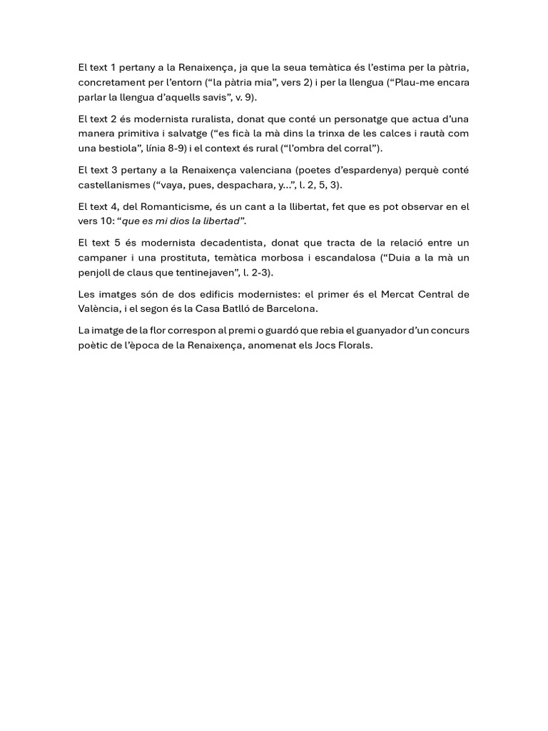 ANÀLISI Textos Literatura U1 i U2 | PDF