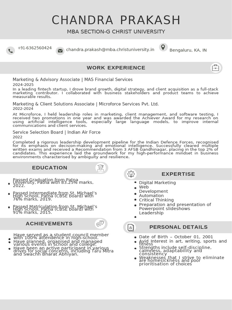 Chandra Prakash_CV Copy | PDF | Learning | Cognition