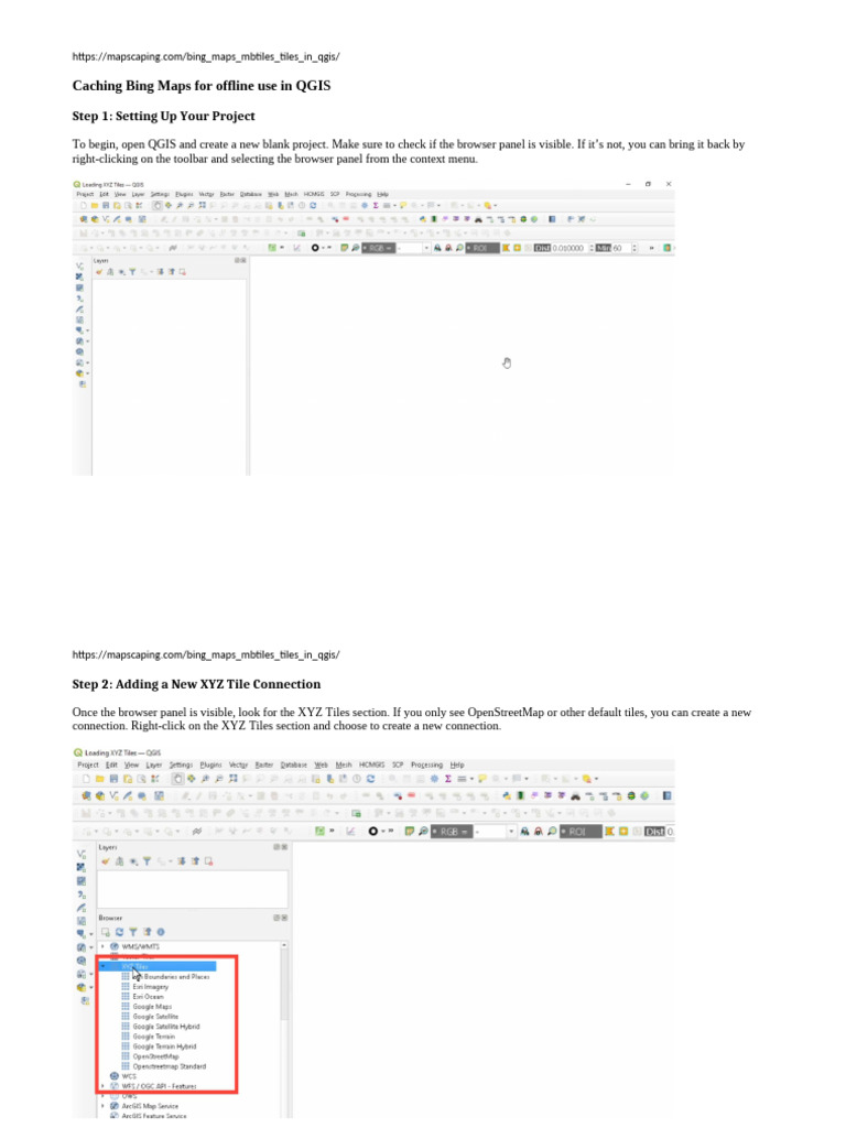 Caching Bing Maps For Offline Use in QGIS | PDF | Rendering (Computer ...