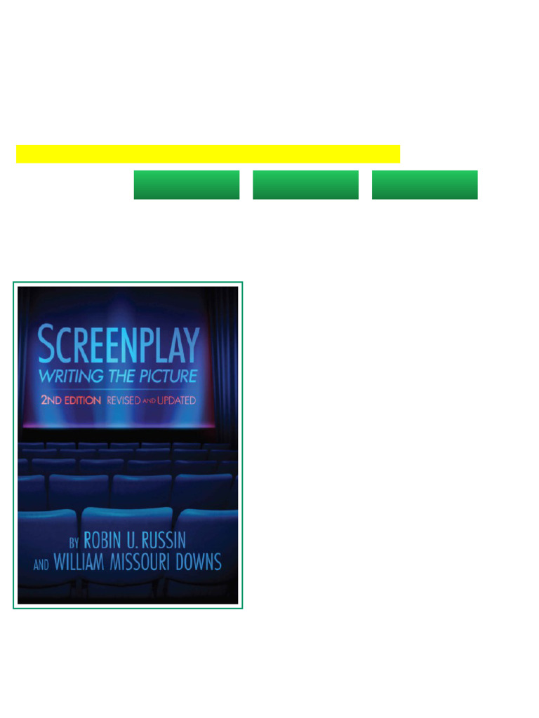 Screenplay Writing the Picture 2nd Edition Robin U. Russin digital ...