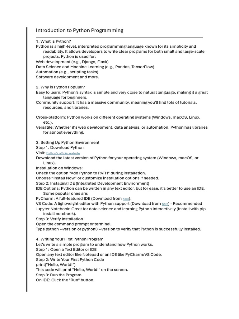 Python Nots | PDF | Control Flow | Data Type
