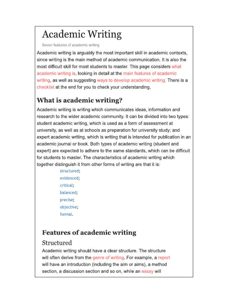 Academic Writing | PDF