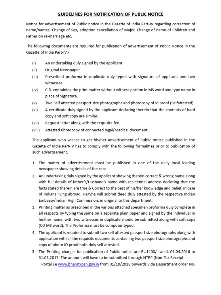 Name Change Notification Publication | PDF