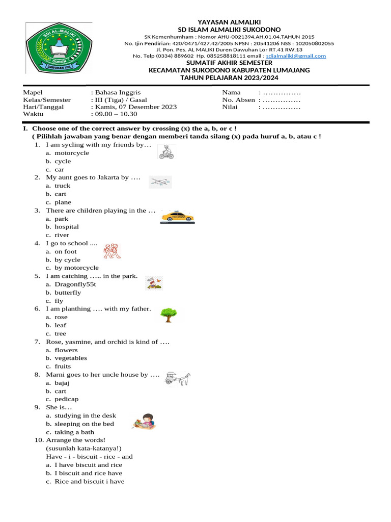 SAS English Kls 3 SMT 1 2023 | PDF | Plants | Botany