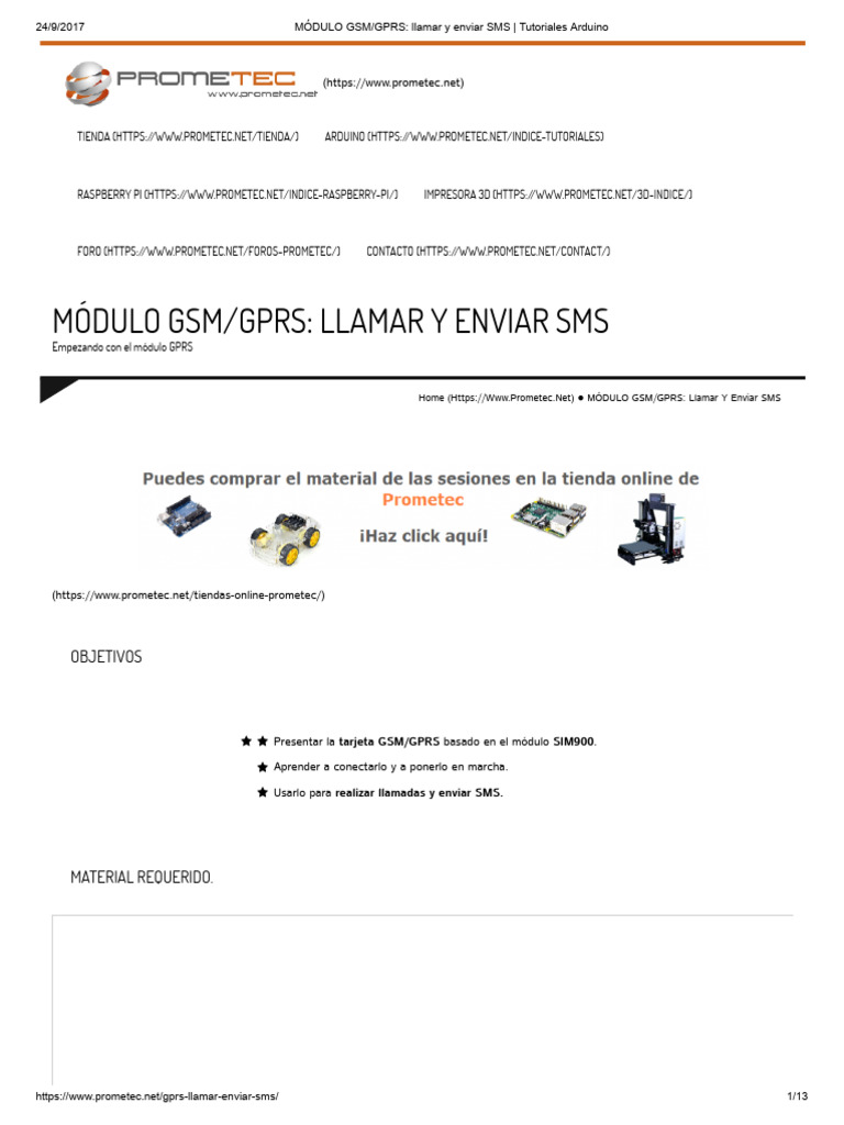 418 Módulo Gsm_gprs_ Llamar y Enviar Sms | PDF | Equipo de ...