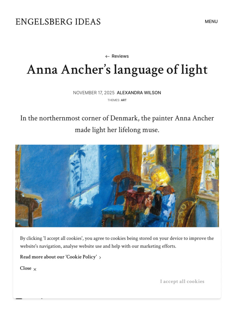 Anna Ancher's Language of Light - Engelsberg Ideas | PDF | Paintings