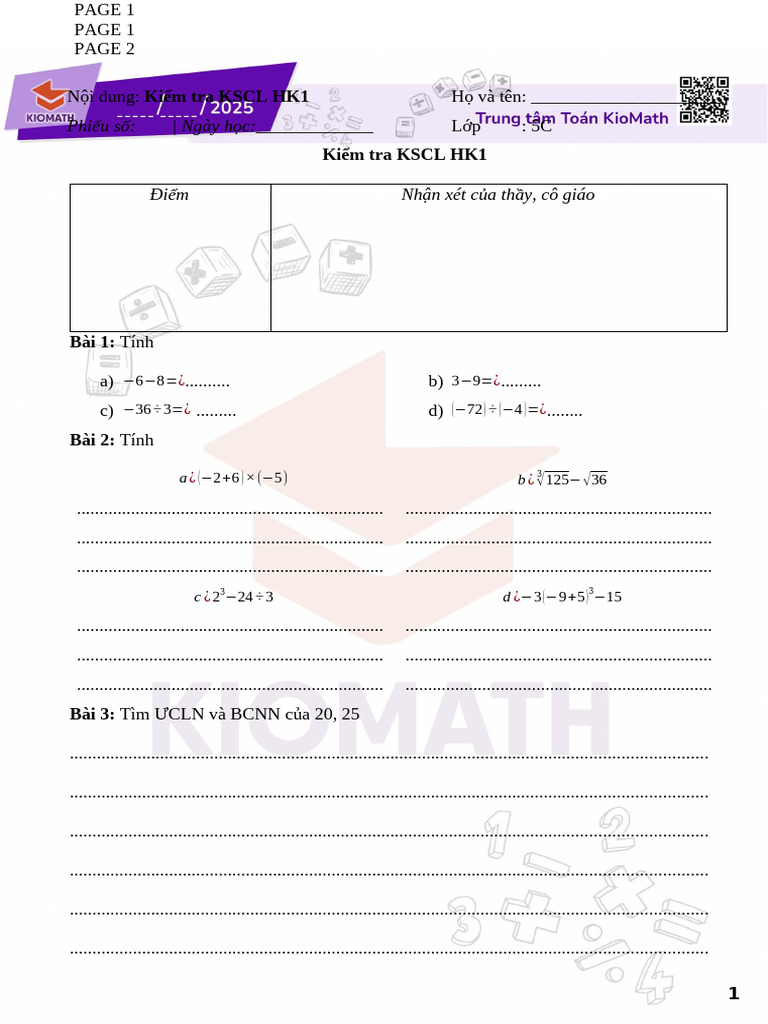 6C - HK1 Ôn tập 26-11 | PDF
