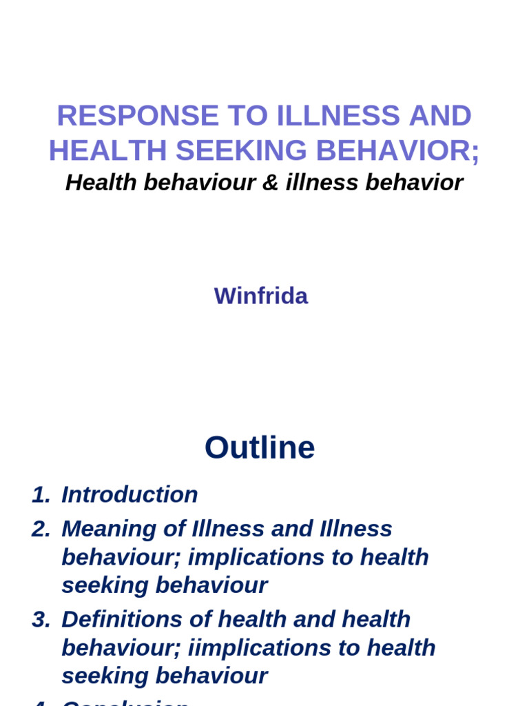 Health Seeking Behaviour | PDF | Behavior | Diseases And Disorders