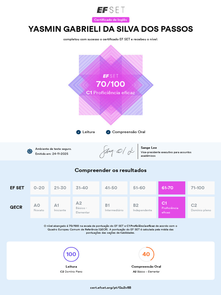 Certificado De Proficiência Em Inglês C1 Pdf