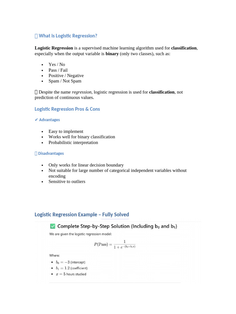Logistic Regression Example | PDF
