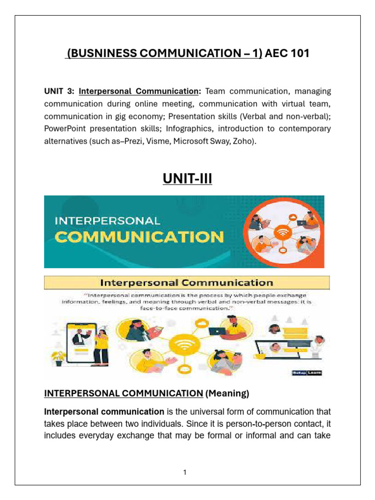 Interpersonal Communication Skills Guide | PDF | Communication ...