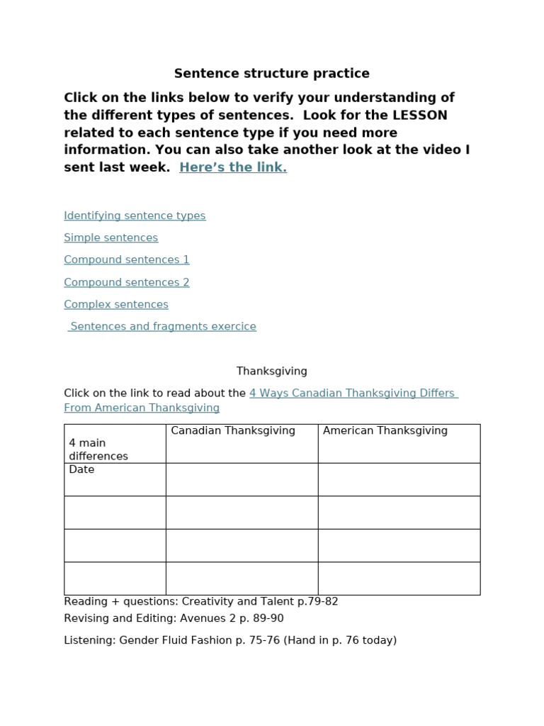 Sentence Structure Practice Resources | PDF