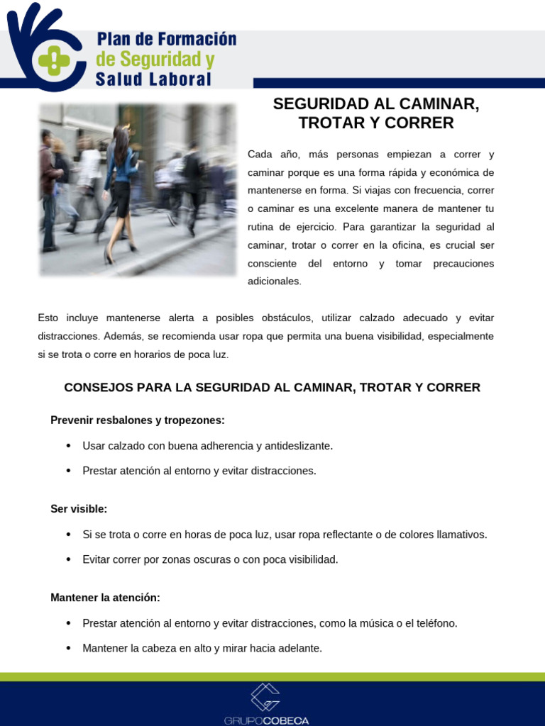 Seguridad Al Caminar, Trotar y Correr | PDF