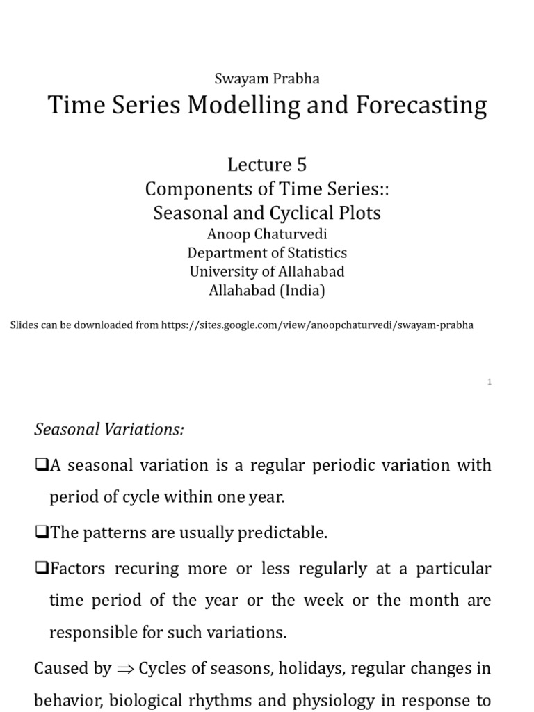 Understanding Seasonal Variations in Time Series Analysis | PDF ...