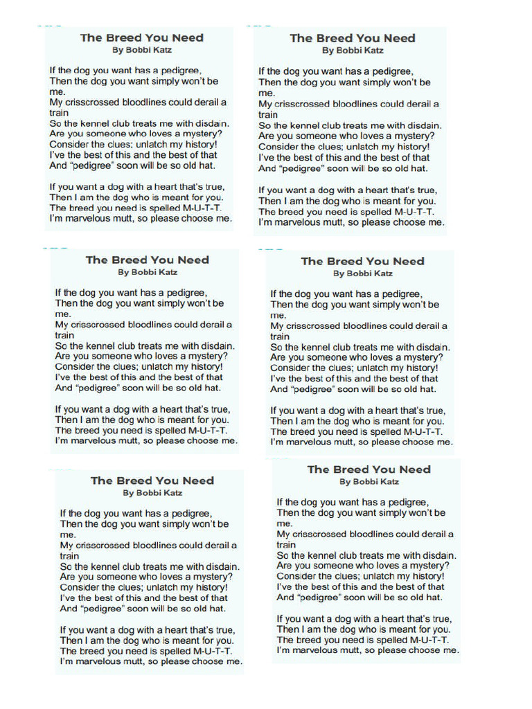 6th Grade Poems | PDF