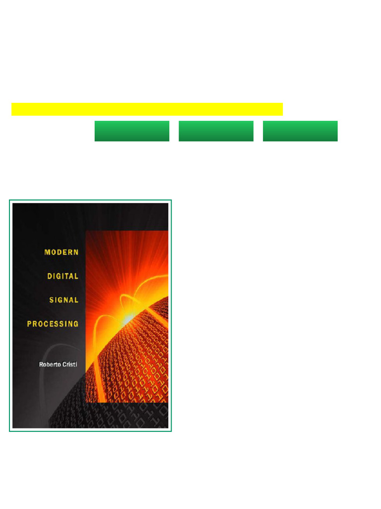 Modern Digital Signal Processing 1st Edition Roberto Cristi digital ...