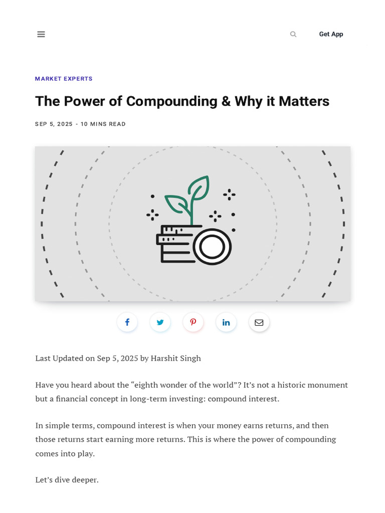 The Power of Compounding & Why It Matters - Blog by Tickertape | PDF ...