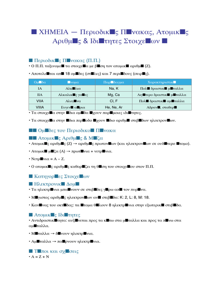 Xhmeia Periodikos Pinakas Aesthetic | PDF
