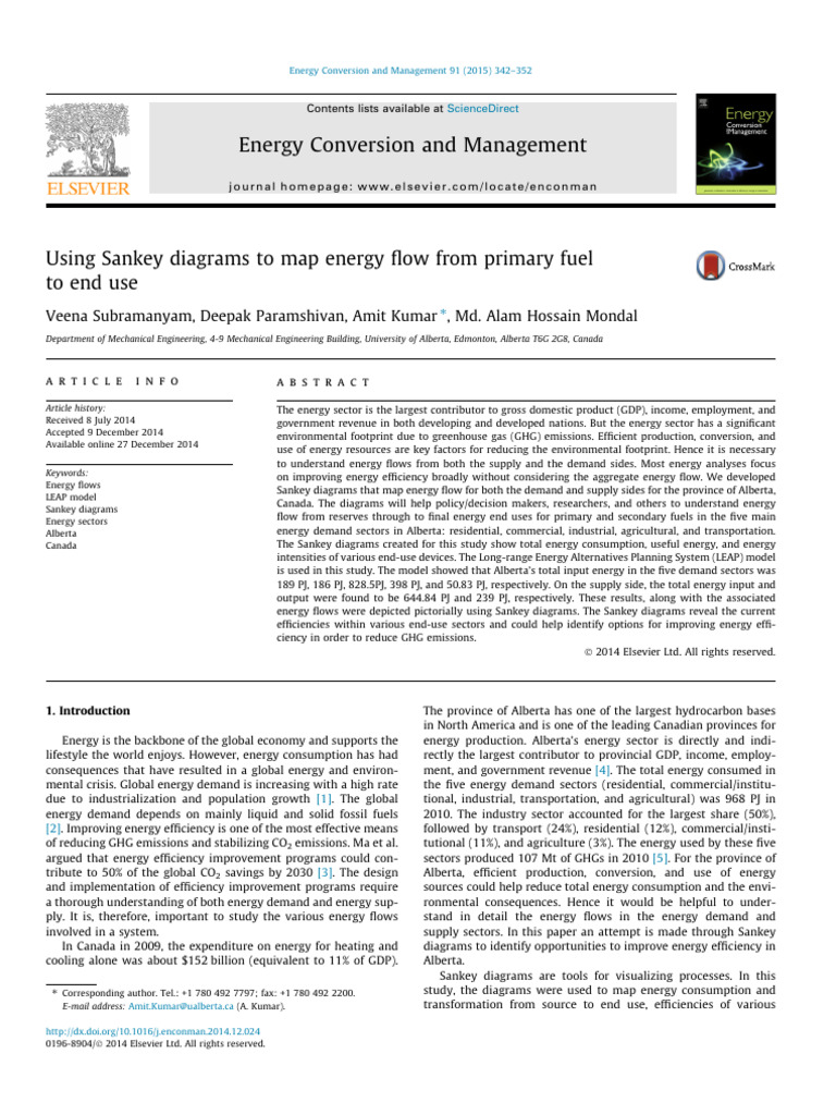 Energy Flow Mapping in Alberta Using Sankey Diagrams | PDF | Efficient ...