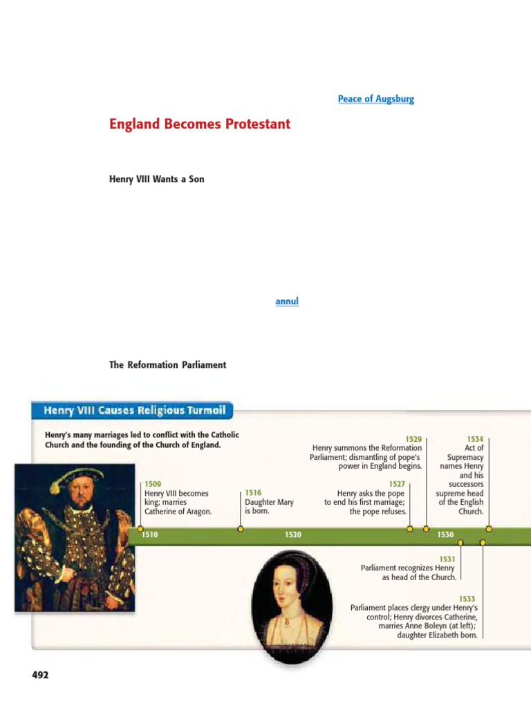 Henry VIII's Marriages and Church Reform | PDF | Anne Boleyn ...