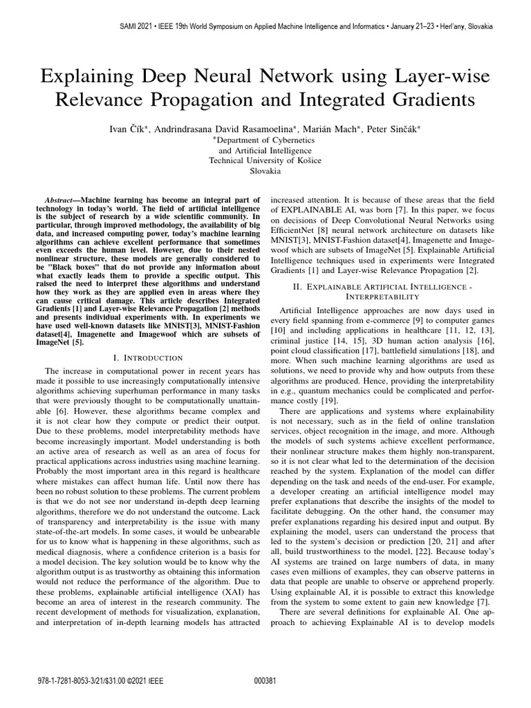 Explaining Deep Neural Network Using Layer-wise | PDF | Artificial Intelligence | Intelligence ...