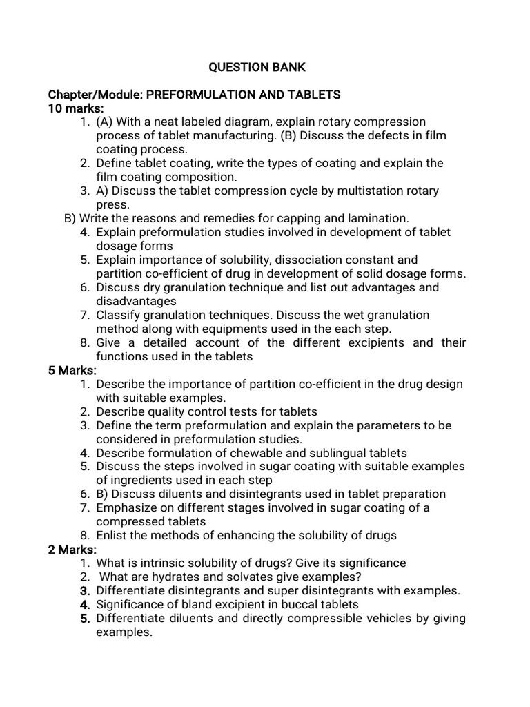 Industrial Pharmacy QB | PDF